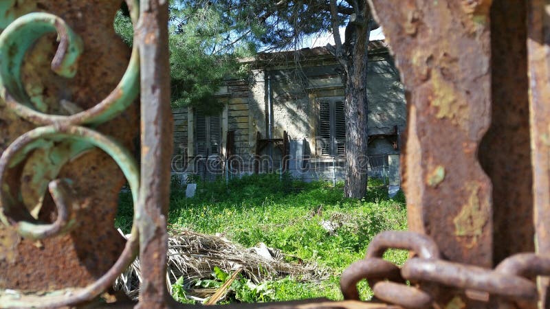 Ghost House Behind the Gate Stock Photo - Image of architecture, rusty ...