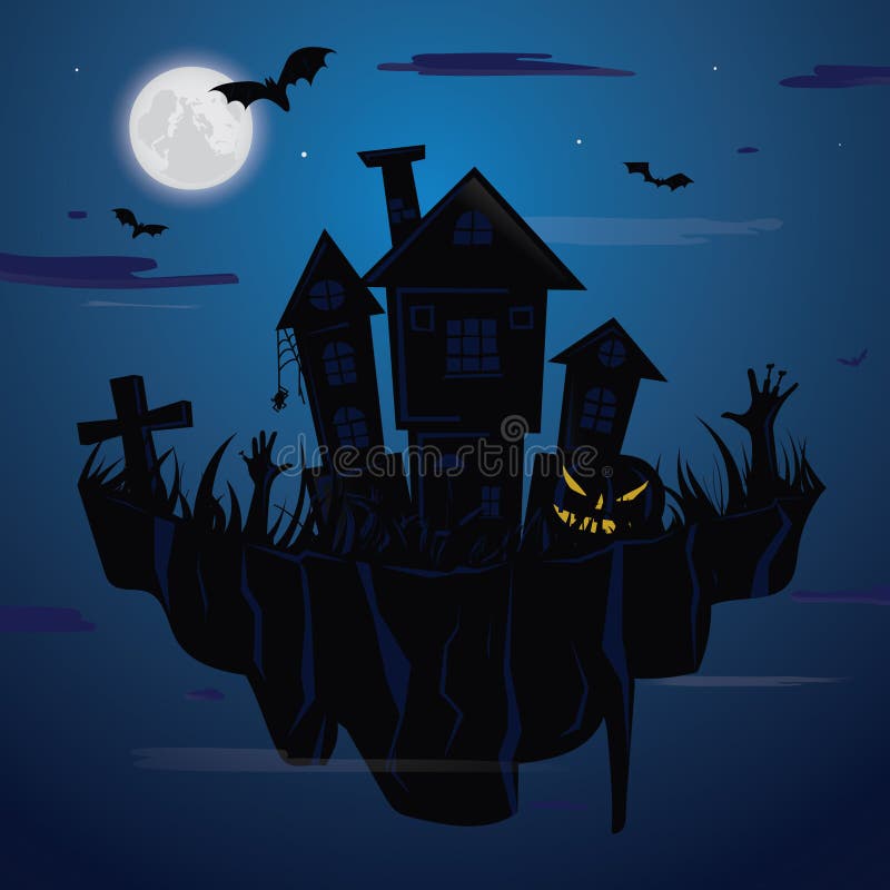 Ghost House. Vector Illustration Decorative Design Stock Vector ...