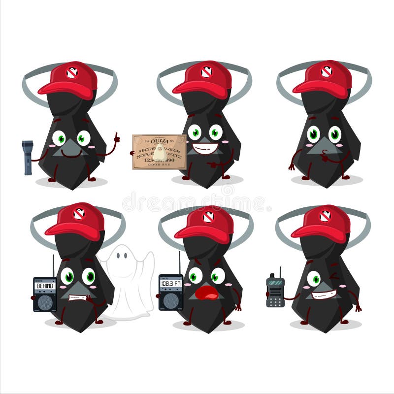 Ghost Hunter Cartoon Black Tie Character Using Camera Stock Vector ...