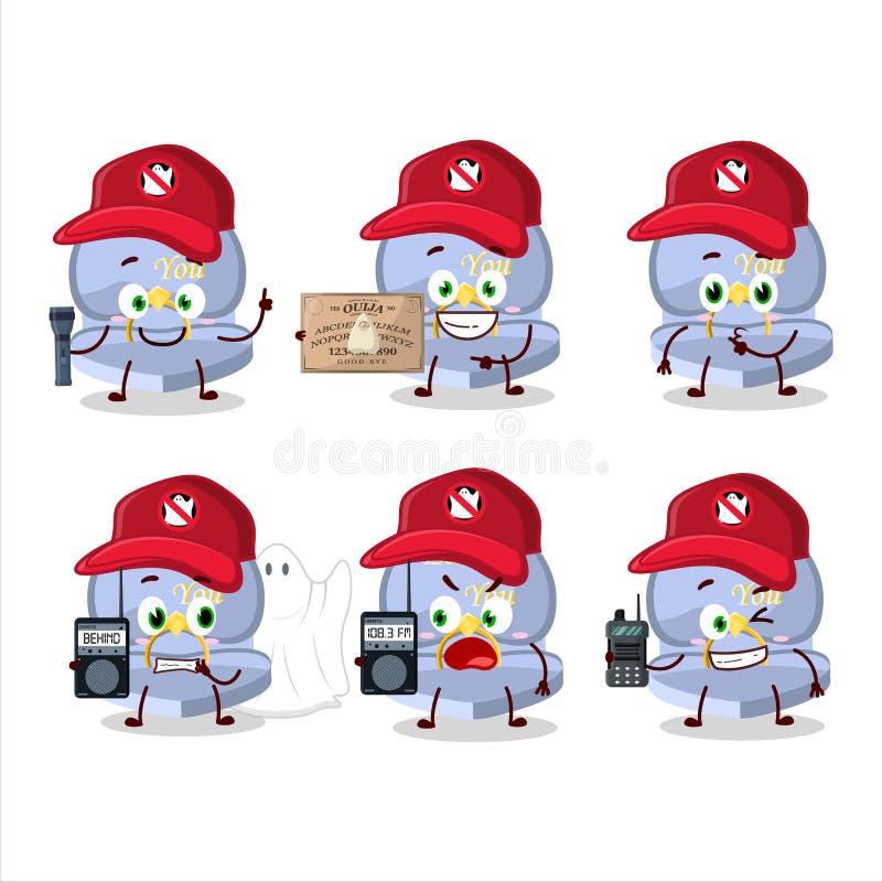 Ghost Hunter Cartoon Blue Love Ring Box Character Using Camera Stock ...