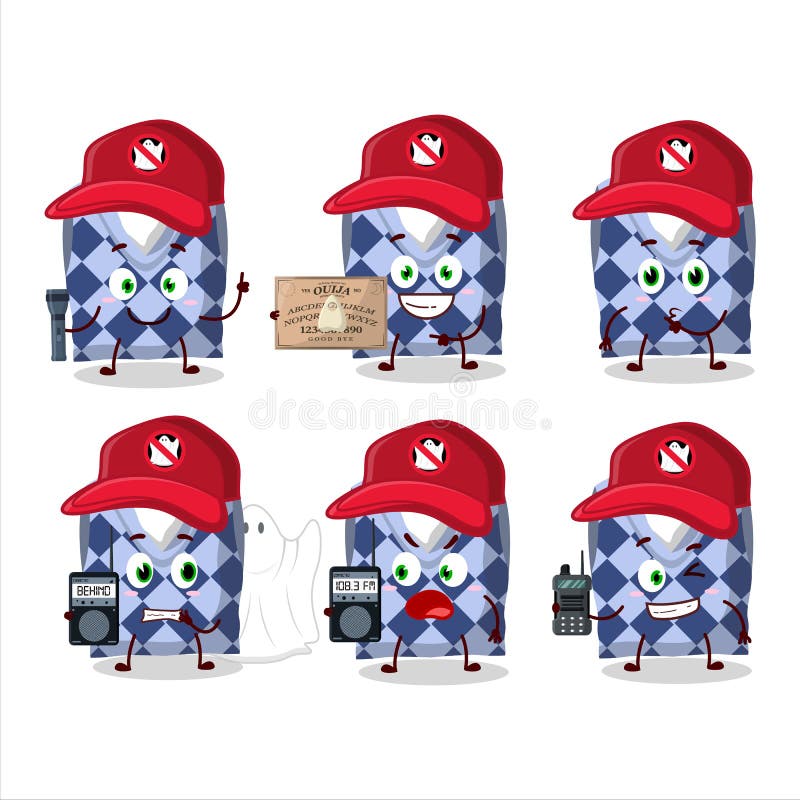 Blue School Vest Cartoon Character with Cute Emoticon Bring Money Stock ...