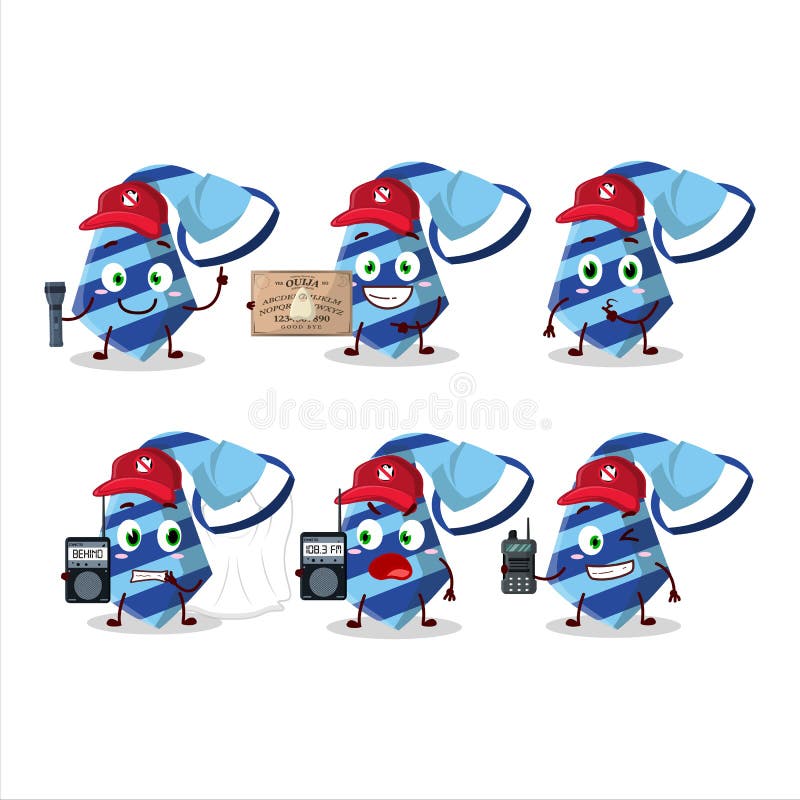Ghost Hunter Cartoon Blue Tie Character Using Camera Stock Vector ...