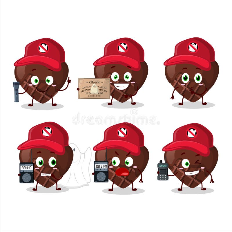 Ghost Hunter Cartoon Chocolate Love Character Using Camera Stock Vector ...