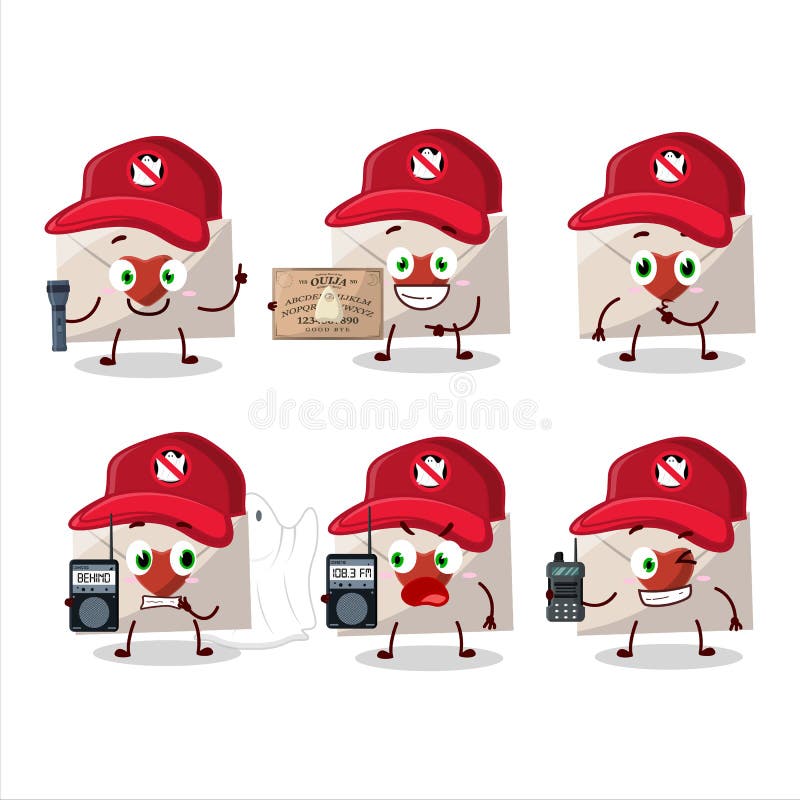 Ghost Hunter Cartoon Love Envelope Character Using Camera Stock Vector ...