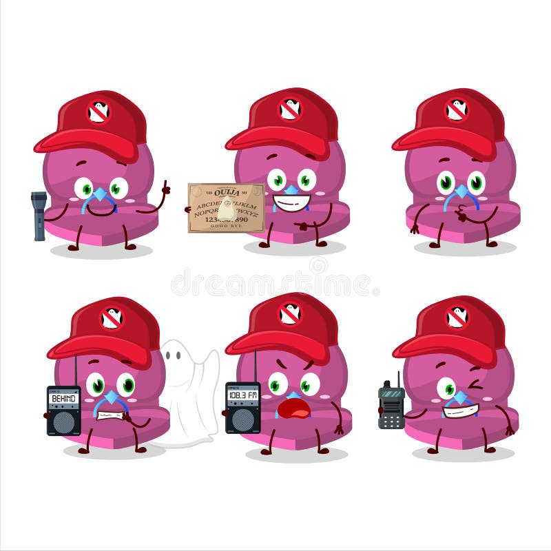 Ghost Hunter Cartoon Pink Love Ring Box Character Using Camera Stock ...