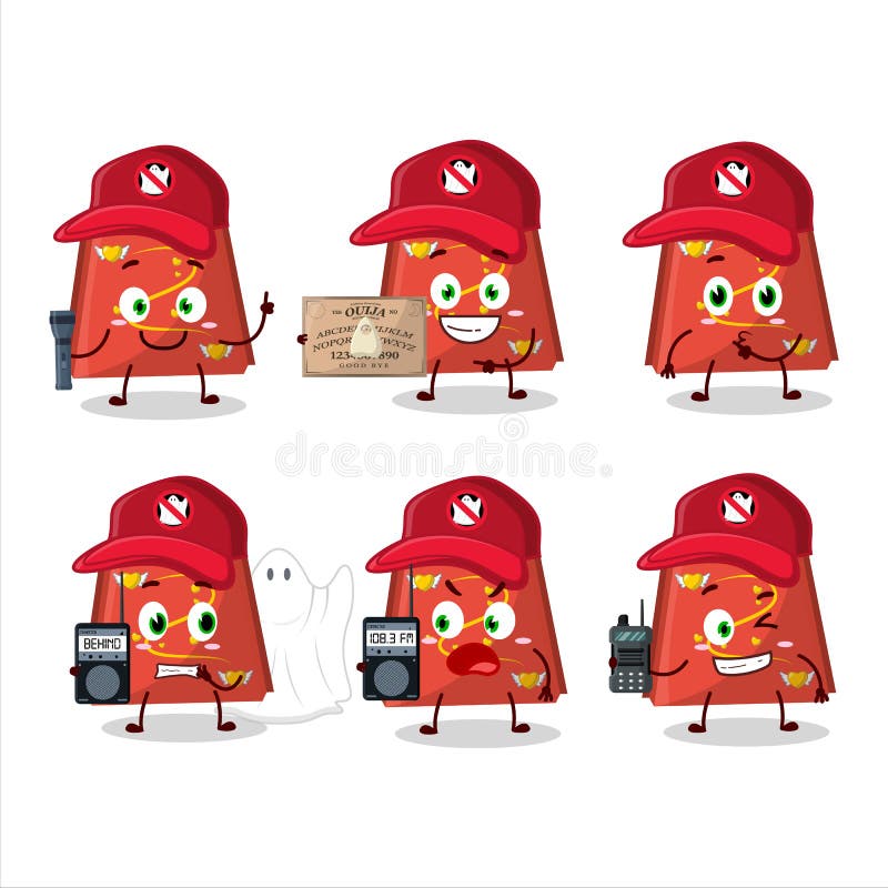 Ghost Hunter Cartoon Red Love Bag Character Using Camera Stock Vector ...