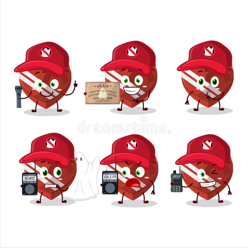 Ghost Hunter Cartoon Red Love Gift Box Character Using Camera Stock ...