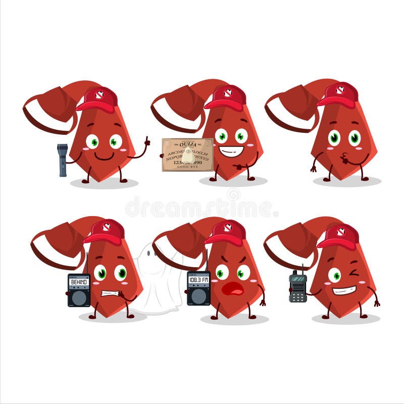 Ghost Hunter Cartoon Red Tie Character Using Camera Stock Vector ...