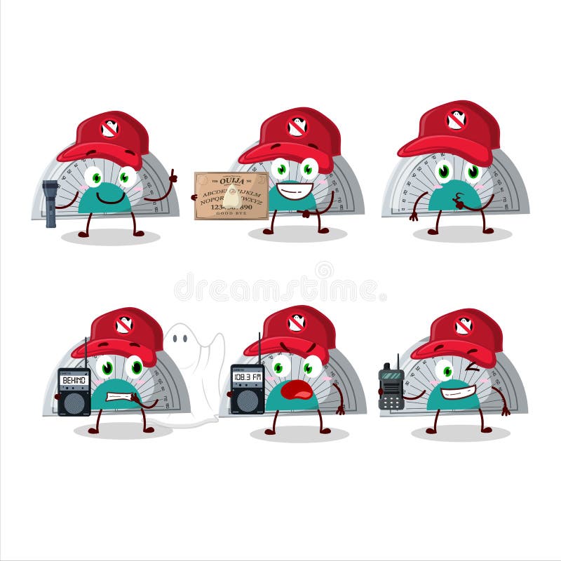 Ghost Hunter Cartoon White Arc Ruler Character Using Camera Stock ...