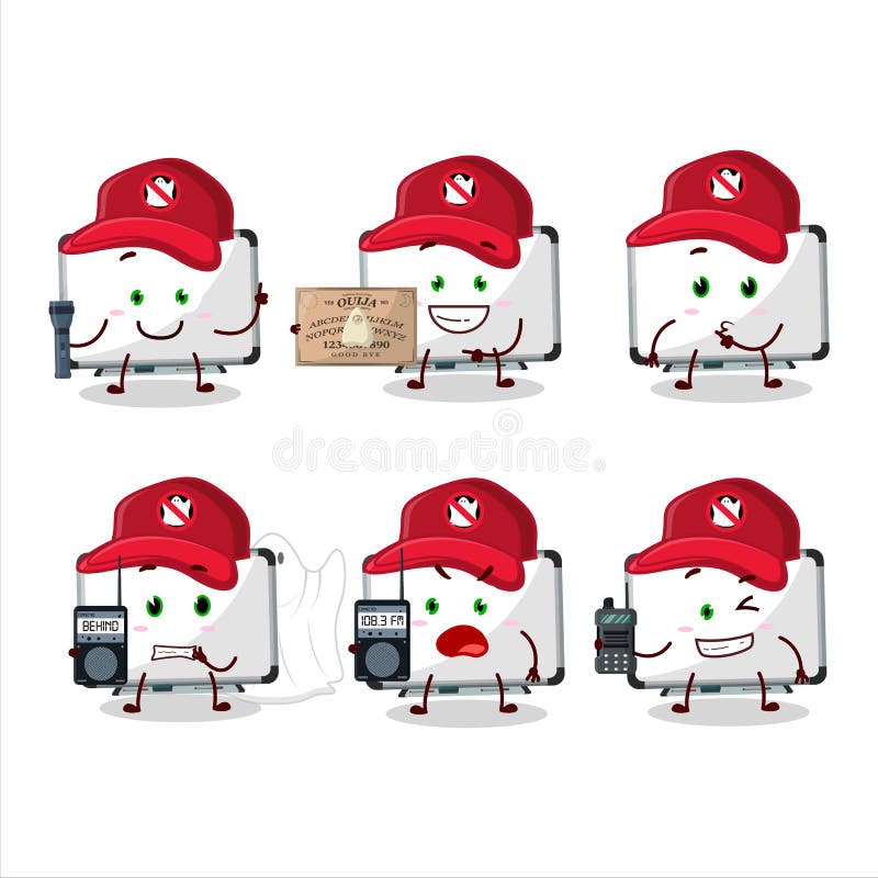 Ghost Hunter Cartoon White Board Character Using Camera Stock Vector ...