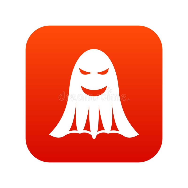 Ghost icon digital red stock vector. Illustration of fear - 102721923