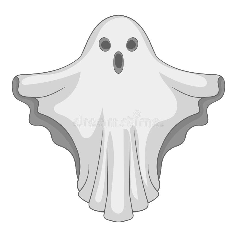 Ghost Icon, Monochrome Style Stock Vector - Illustration of comic, body ...
