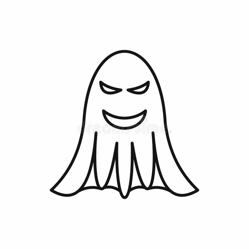 Ghost Icon in Outline Style Stock Illustration - Illustration of funny ...