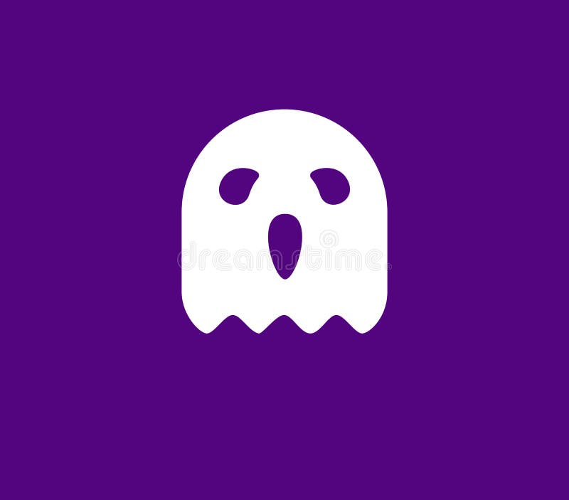 Ghost Icon in Purple Background Stock Illustration - Illustration of ...