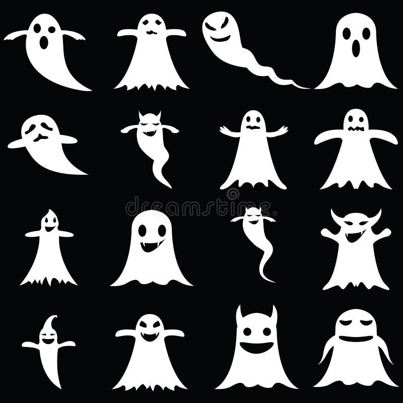 Ghost icon set stock vector. Illustration of monster - 102062265