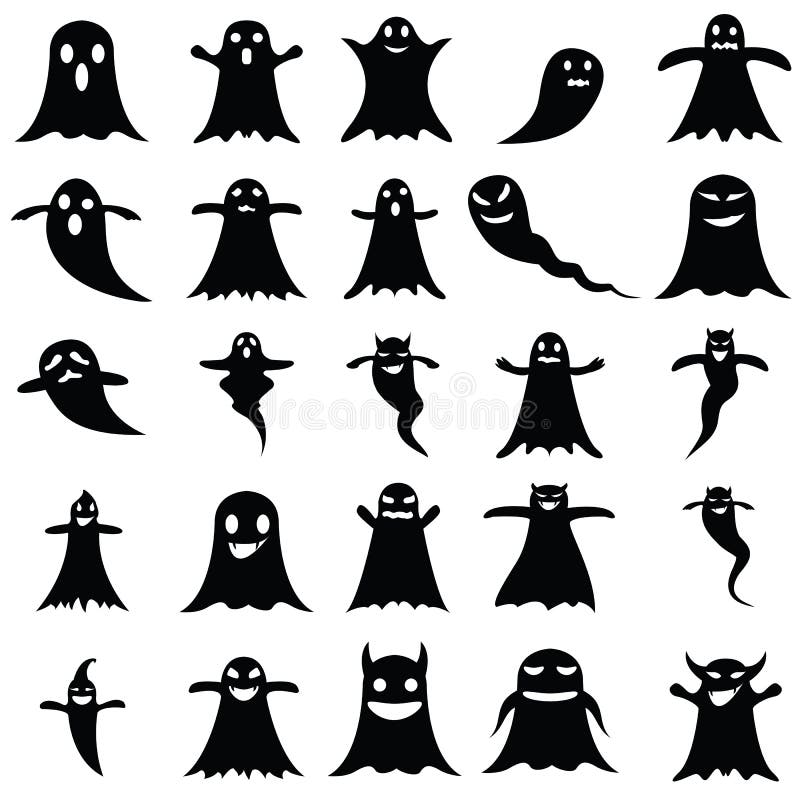 Ghost icon set stock vector. Illustration of halloween - 102061950