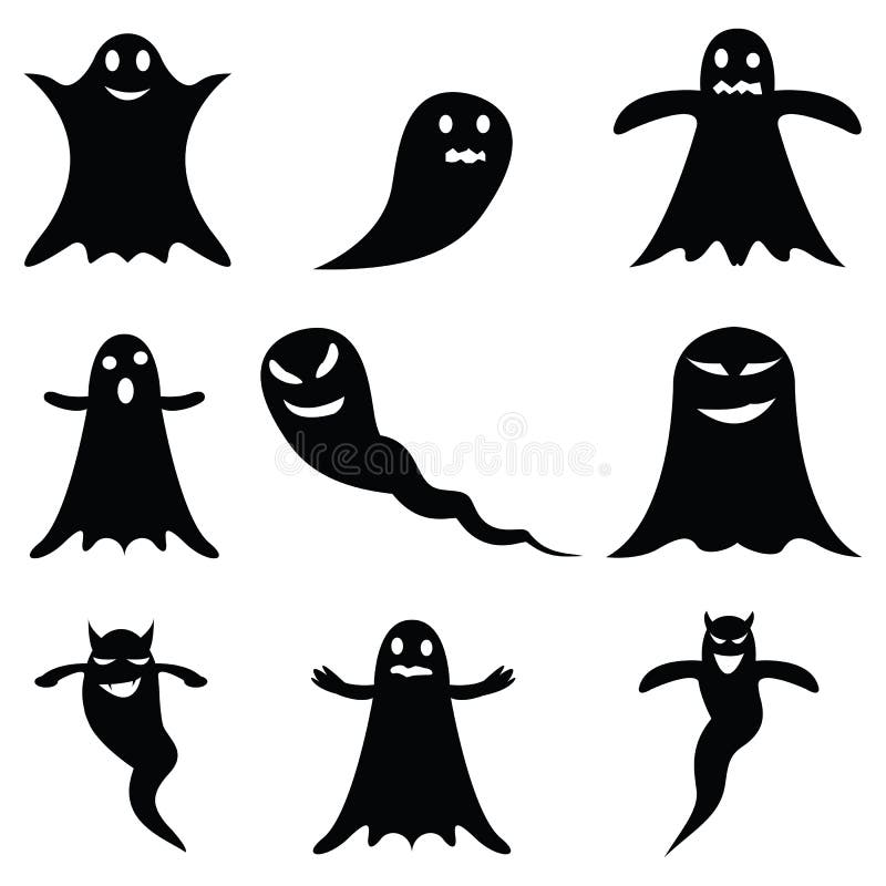 Ghost icon set stock vector. Illustration of monster - 102062265
