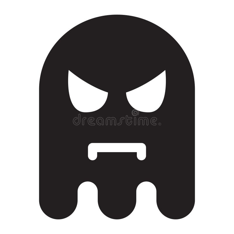 Ghost Angry Evil Teeth Face Stock Vector - Illustration of cute ...