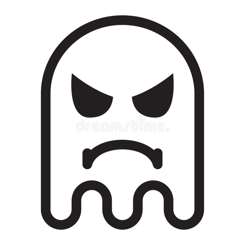 Ghost angry sad face stock vector. Illustration of fantasy - 100688407