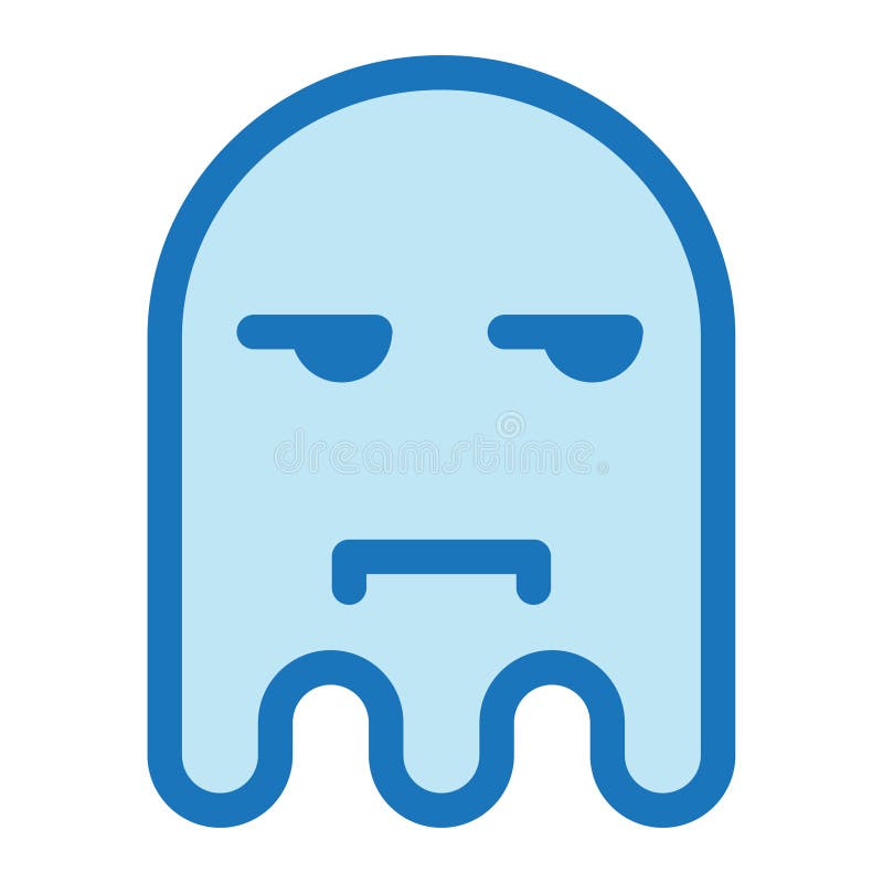 Ghost Sad Disapointed Smirk Face Stock Vector - Illustration of evil ...
