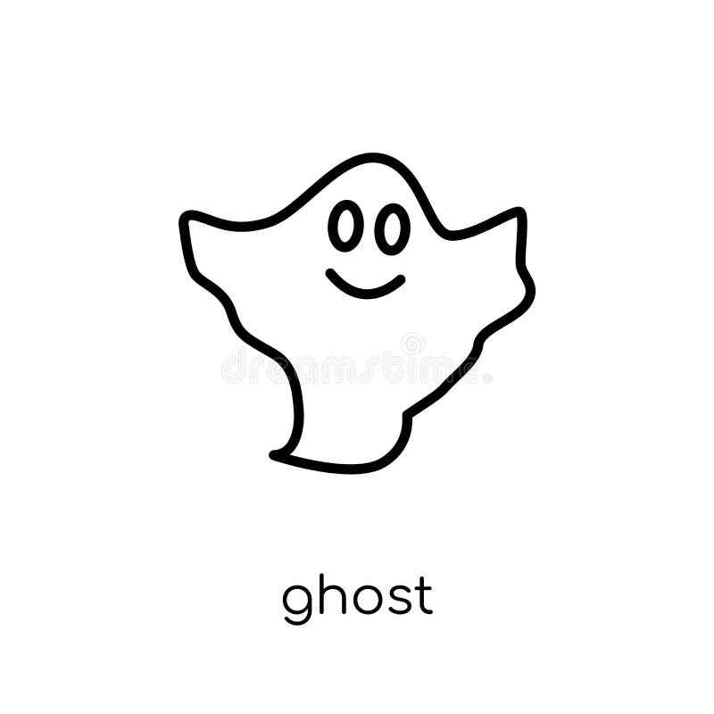 Ghost Icon. Trendy Modern Flat Linear Vector Ghost Icon on White Stock ...