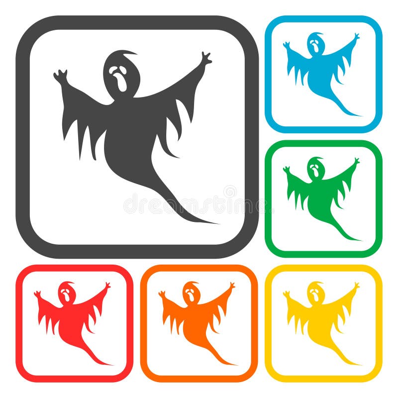 Ghost icons set stock vector. Illustration of airy, abstract - 85535614