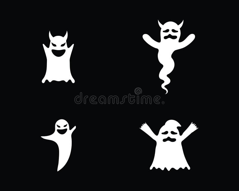 Ghost Icons Vector Illustration Stock Vector - Illustration of death ...