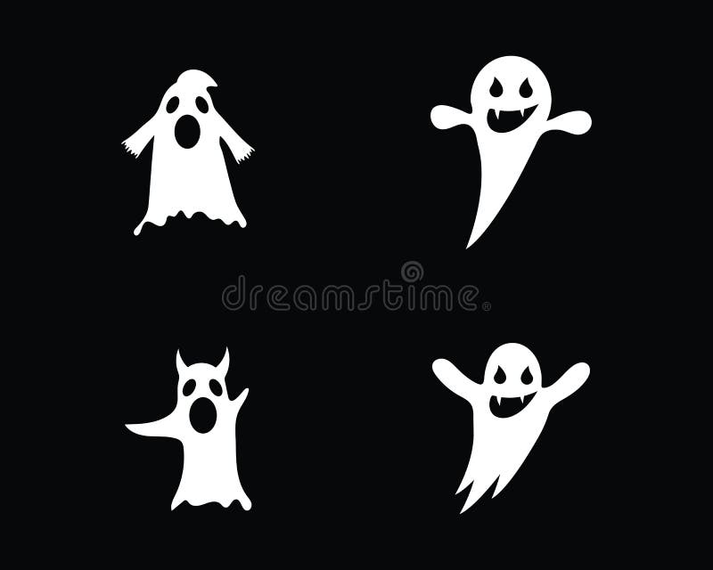 Ghost Icons Vector Illustration Stock Vector - Illustration of fantasy ...