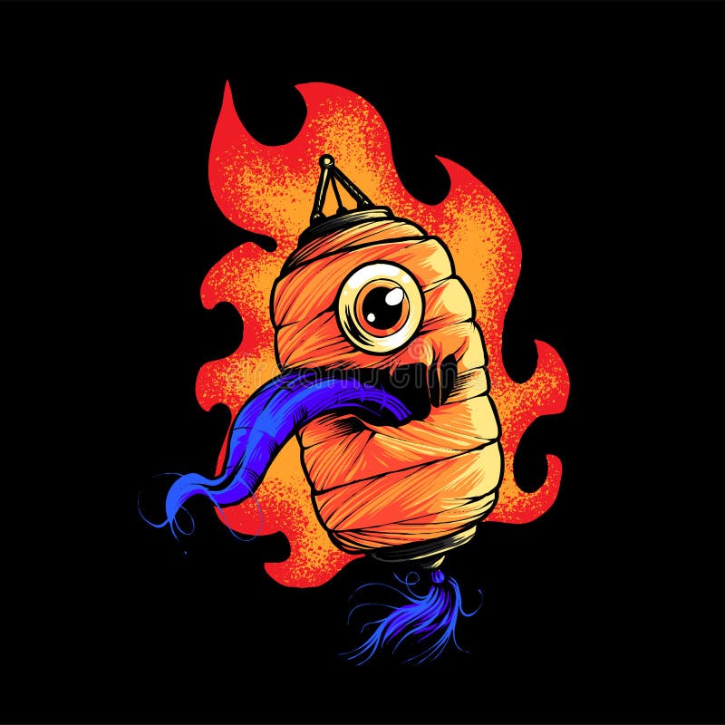 Ghost Lantern Chochin-obake Illustration Stock Vector - Illustration of ...