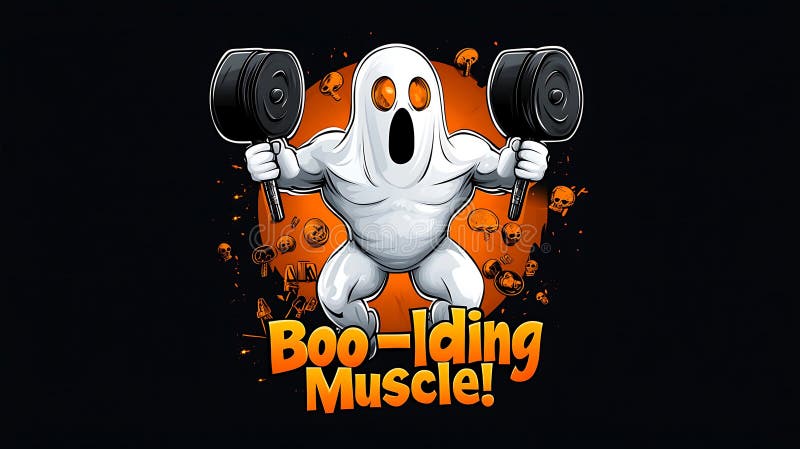 Ghost Lifting Weights in Vector Graphic Style Stock Illustration ...