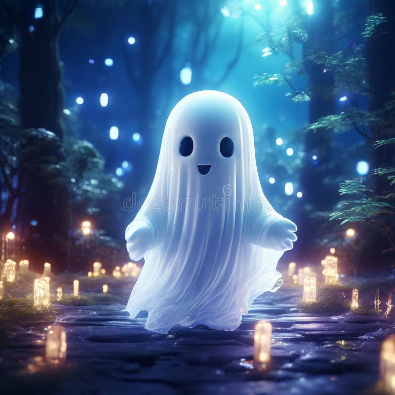 Ghost in the light stock illustration. Illustration of october - 370864311