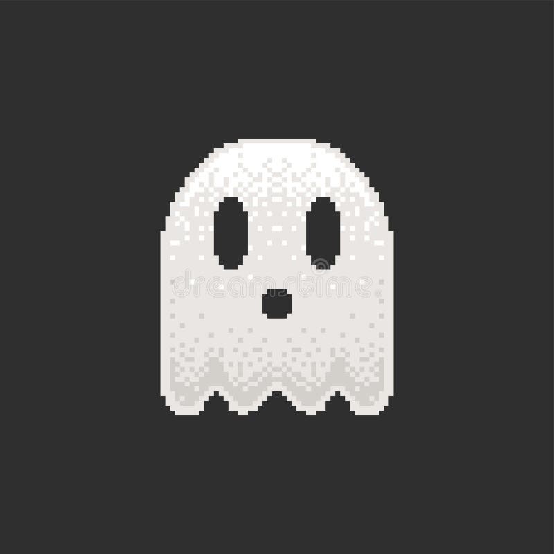 Ghost Logo Icon in Pixel Art Stock Vector - Illustration of spooky ...