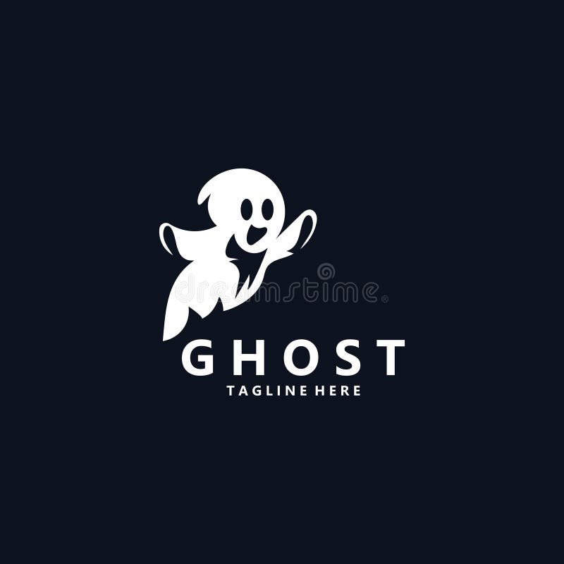 Ghost Logo, Simple Halloween Devil Design Illustration Template Black ...