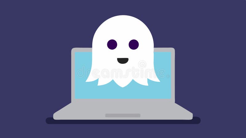 Ghost in the Machine a Ghost Emoji Hovering Over a Computer Symbolizing ...
