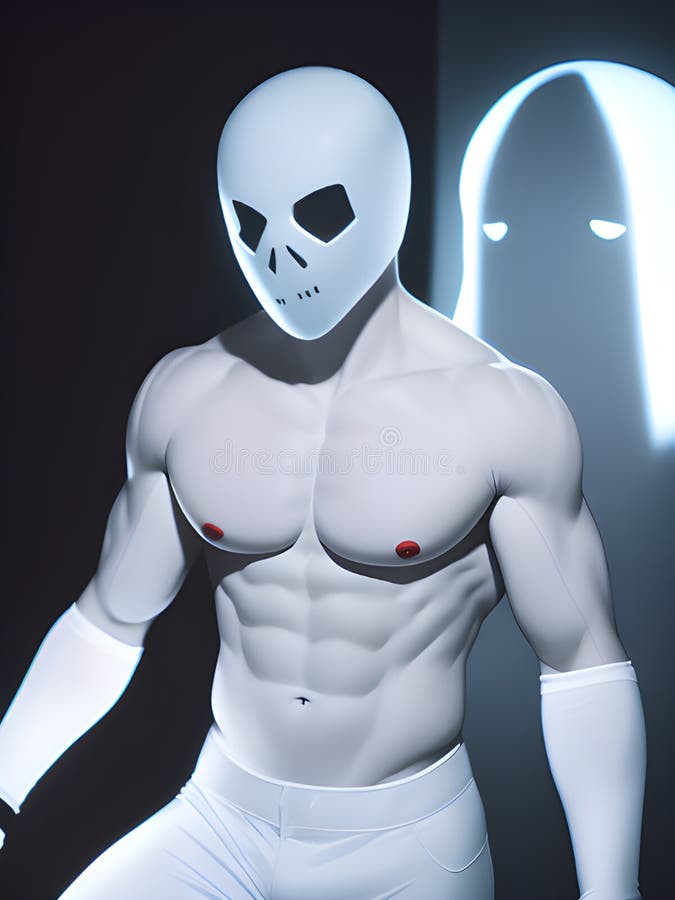 Ghost Man in the Dark Room, Ai Generated Stock Illustration - Illustration of skeleton, head ...