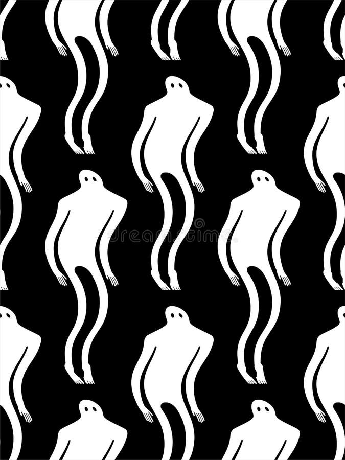 Ghost Man Pattern Seamless. Human Phantom Background Stock Vector ...