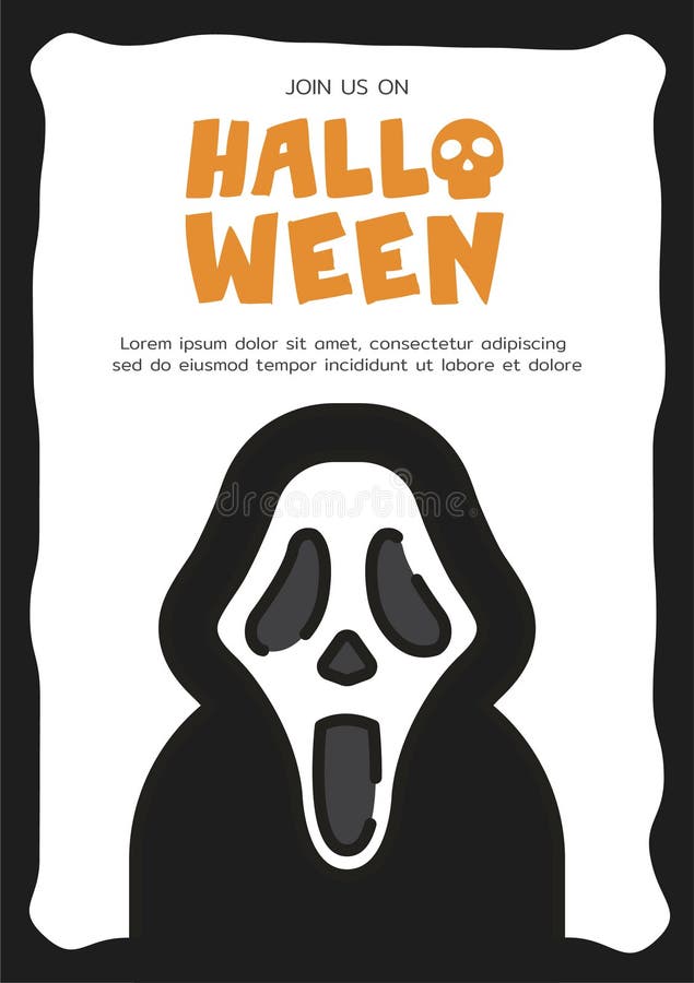 Ghost Mask Invitation Card Template Stock Vector - Illustration of ...