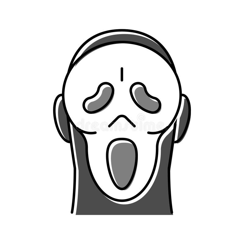 Ghost Mask Face Color Icon Vector Illustration Stock Illustration ...