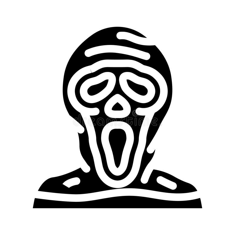 Ghost Mask Face Glyph Icon Vector Illustration Stock Vector ...