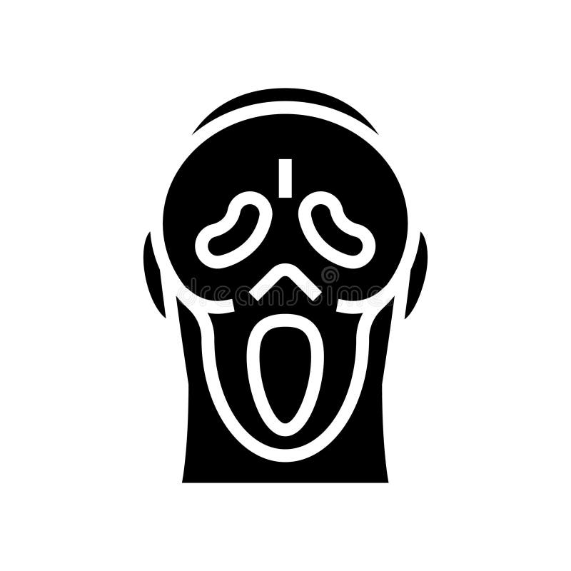 Ghost Mask Face Glyph Icon Vector Illustration Stock Vector ...