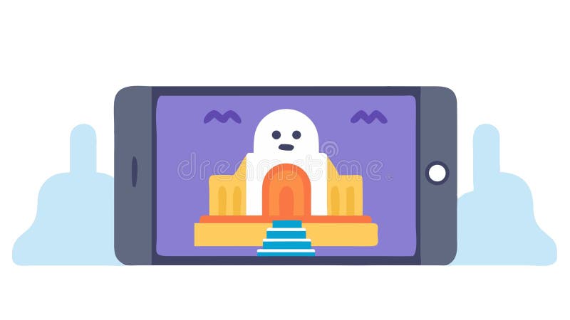 Ghost on Mobile Screen Display, Vector Design Generative AI Stock ...