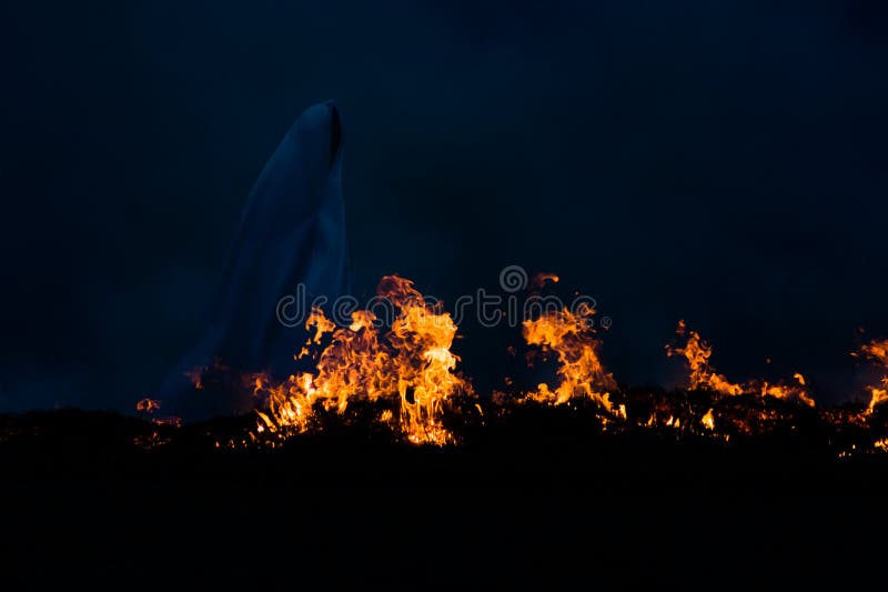 Ghost in the Movement of the Flames Stock Image - Image of black ...
