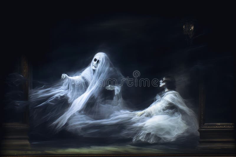 A Ghost in an Old Room Created with Generative AI Technology Stock ...