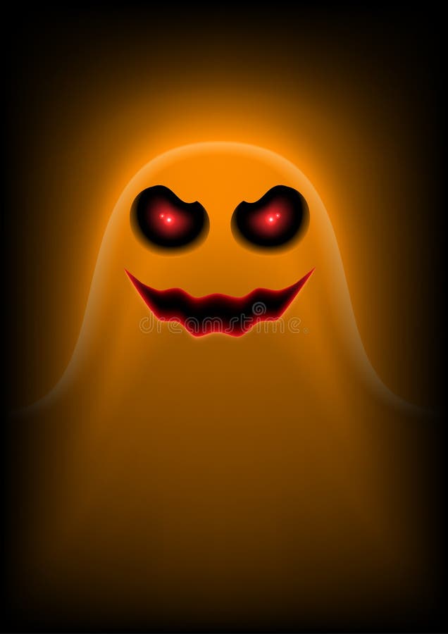 Ghost among Us Orange Cartoon Character with Love Cute Emoticon Stock ...