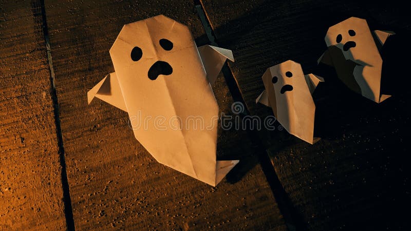 Ghost Origami Paper Craft for Helloween Stock Image - Image of darkness ...