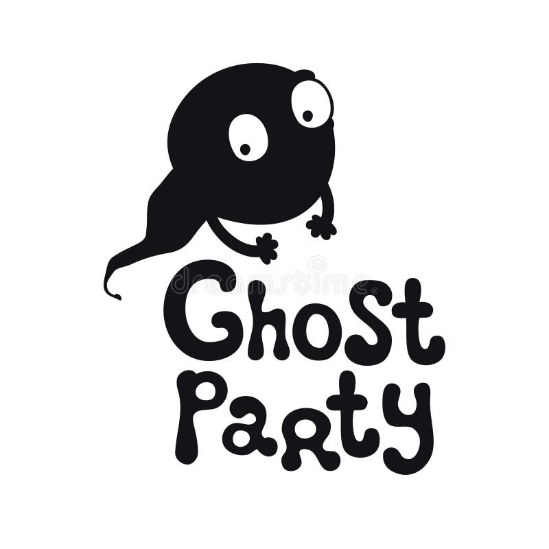 Ghost. Halloween Theme. Handdrawn Lettering Phrase. Design Element for ...