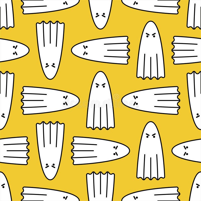 Ghost Pattern Seamless. Spook Background Stock Vector - Illustration of ...