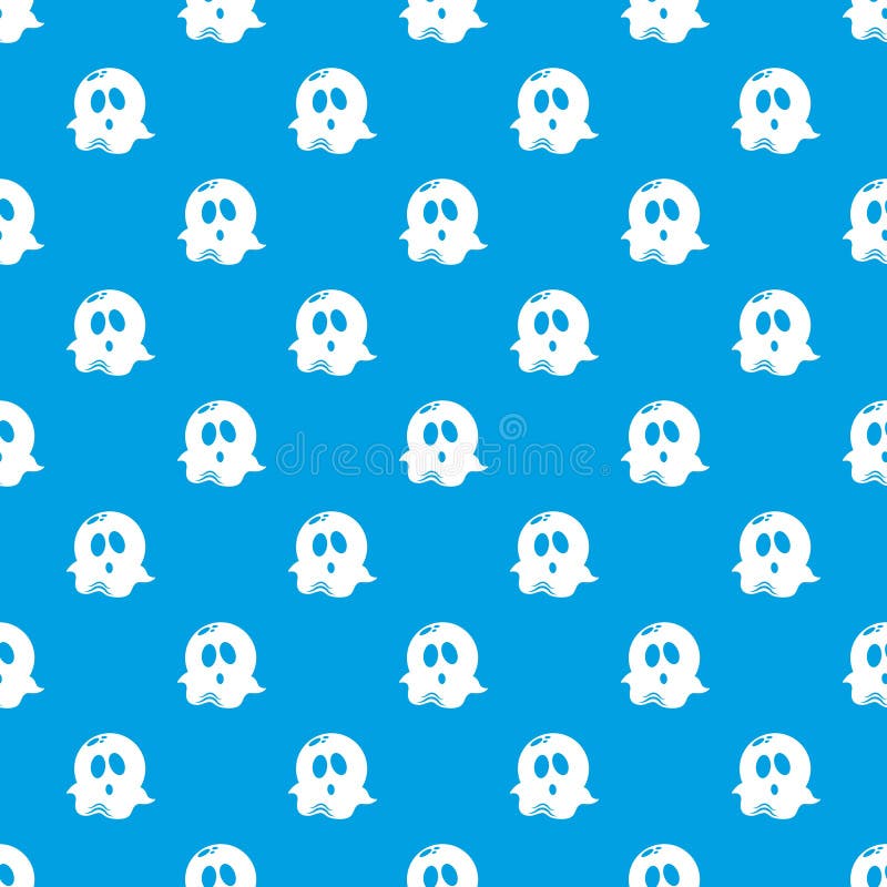 Ghost Pattern Vector Seamless Blue Stock Vector - Illustration of ...