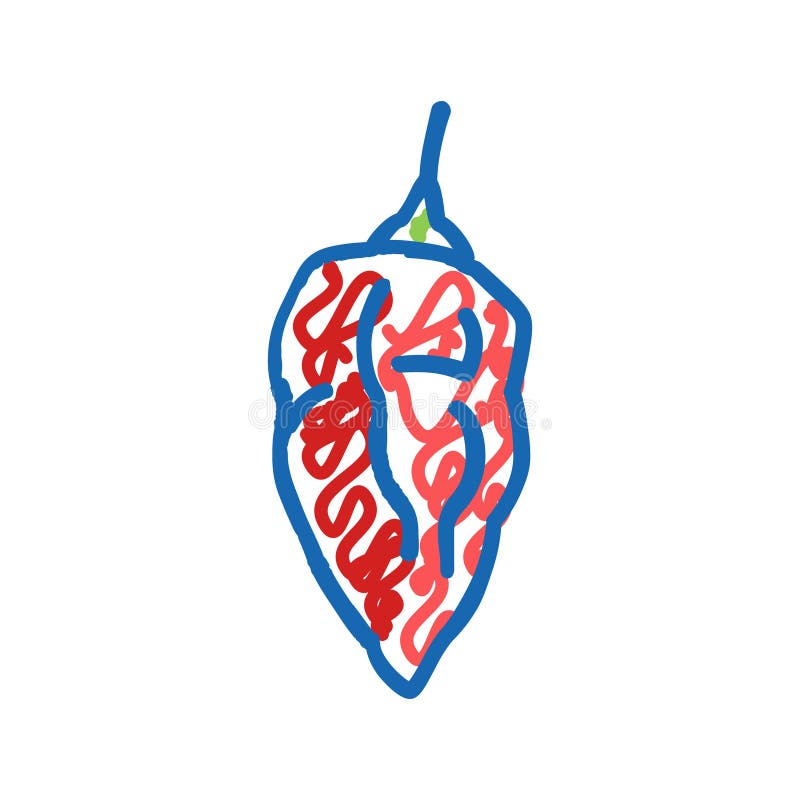Ghost Pepper Icon Doodle Illustration Stock Illustration - Illustration ...
