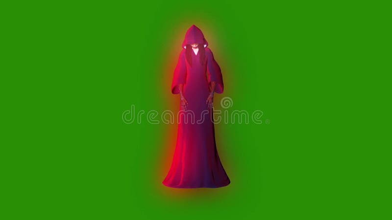 Ghost Phantom Entity Witch Attack Green Screen 3D Rendering Animation ...